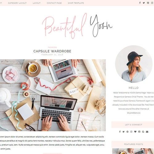 Wordpress Theme Blog & Genesis Child Theme Wordpress Template | Etsy
