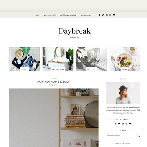 Responsive Premade Blogger Template Clean Blog Design - Etsy