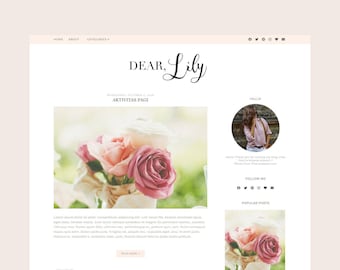 Pink Blog Template | Etsy