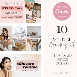 Youtube Template Canva - Youtube Intro, Outro, Video Thumbnail Template Editable Youtube ...