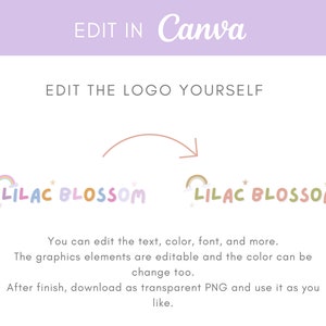 Lilac Color Editable Logo Aesthetic Logo Design - Boutique Shop Logo ...