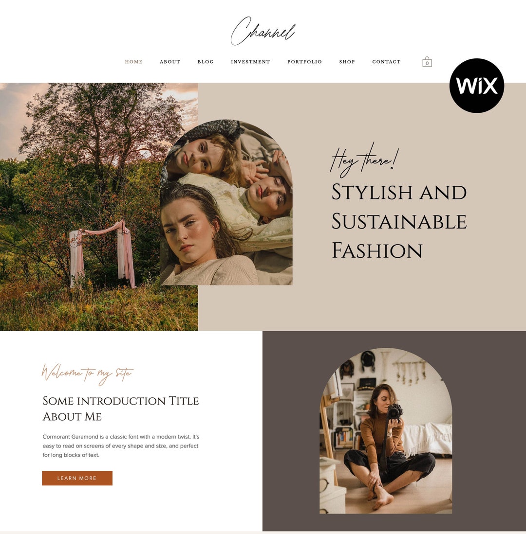 WIX Boho Photography Website Template, WIX Boho Color Website Design ...