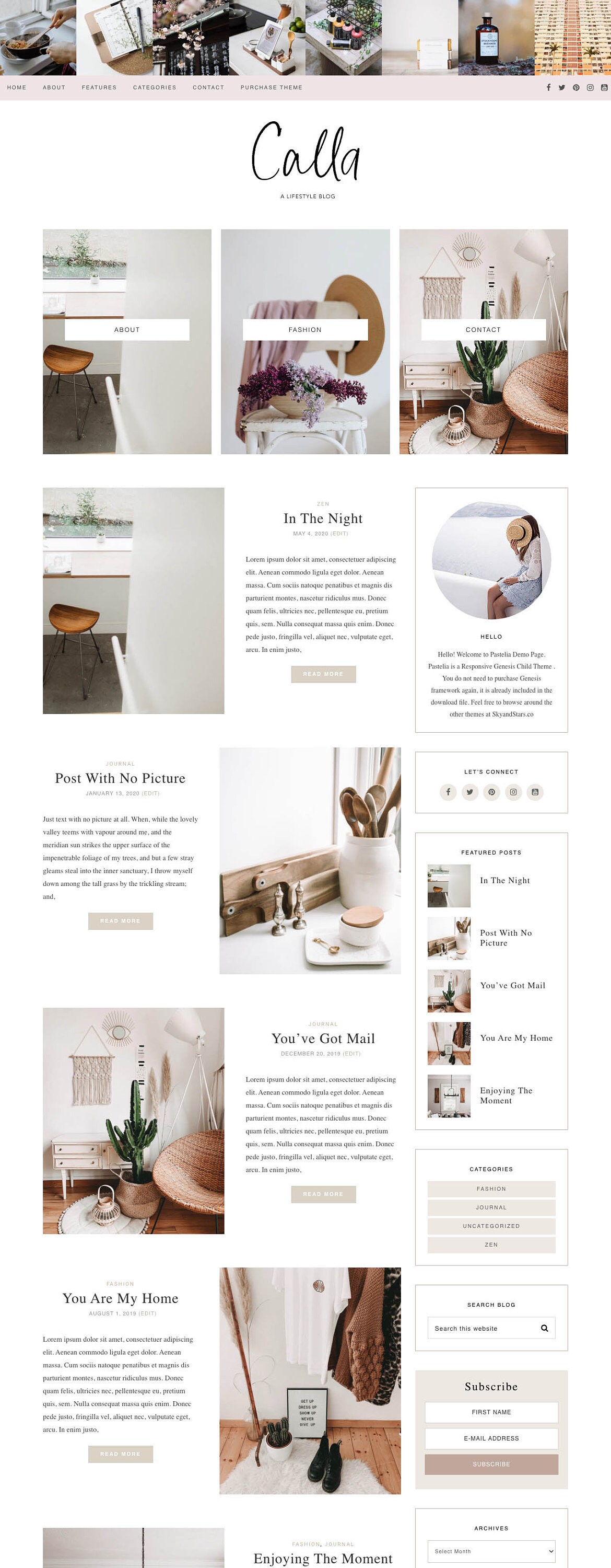 Pastel Feminine Wordpress Theme Pink Wordpress Template | Etsy