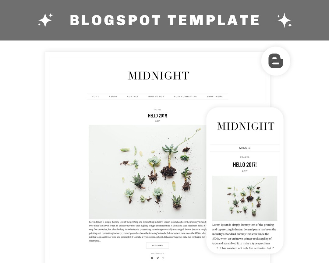 Responsive Premade Blogger Template Clean Blog Design Photography Blog ...