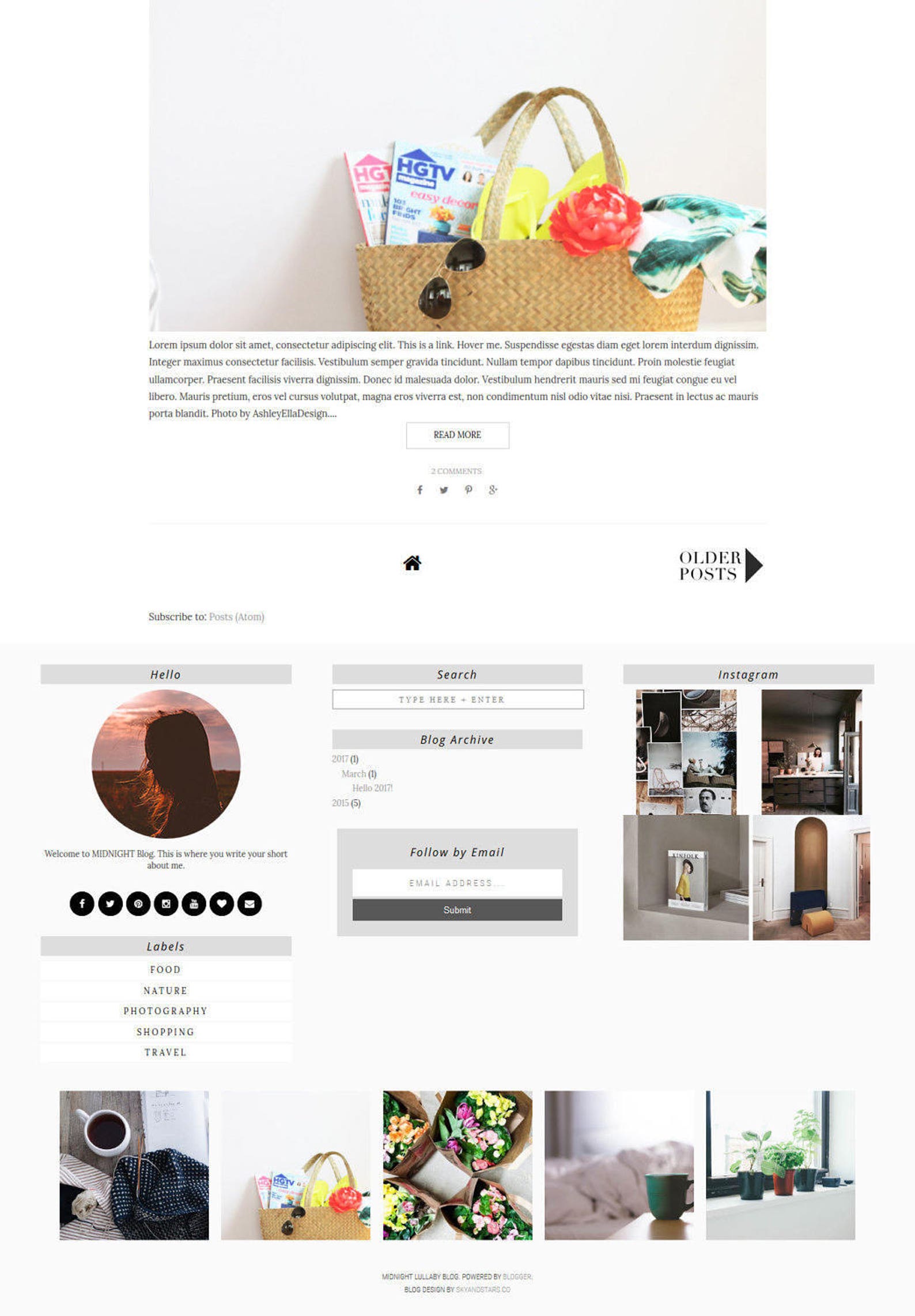 Responsive Premade Blogger Template Clean Blog Design - Etsy