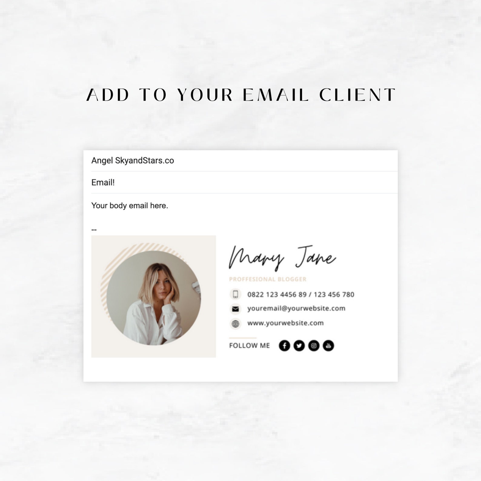 Email Signature Template Photographer Marketing Tool Realtor - Etsy