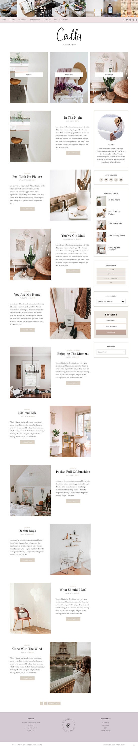 Pastel Feminine Wordpress Theme - Pink Wordpress Template - Genesis ...