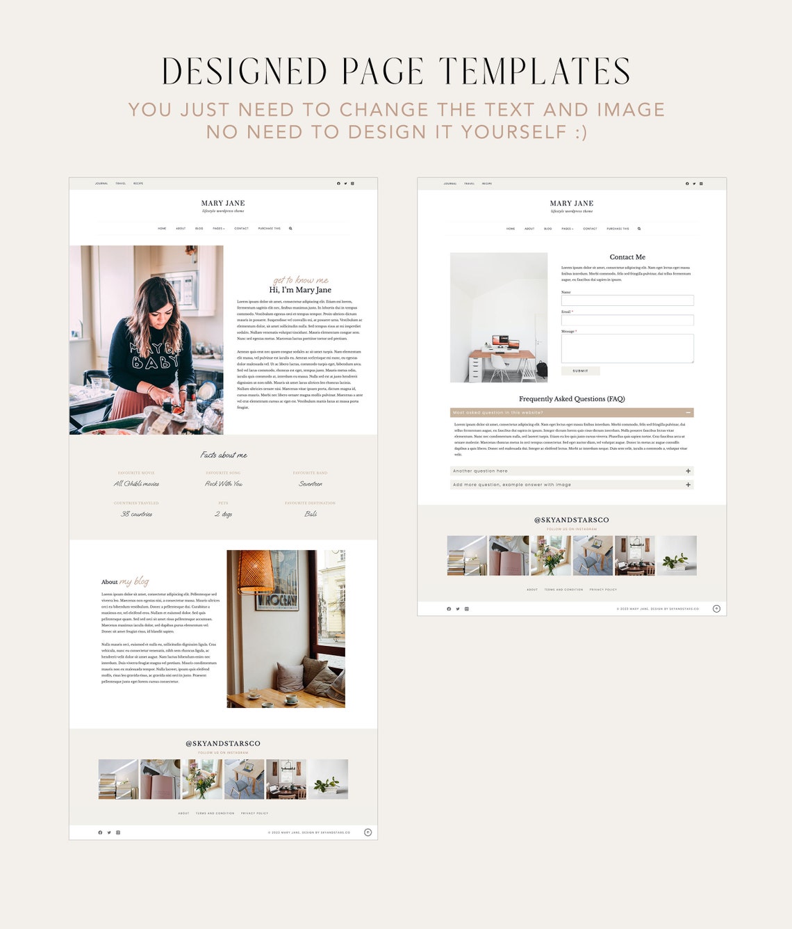 Feminine Wordpress Theme for Lifestyle Bloggers, Family Blogger, Mommy ...