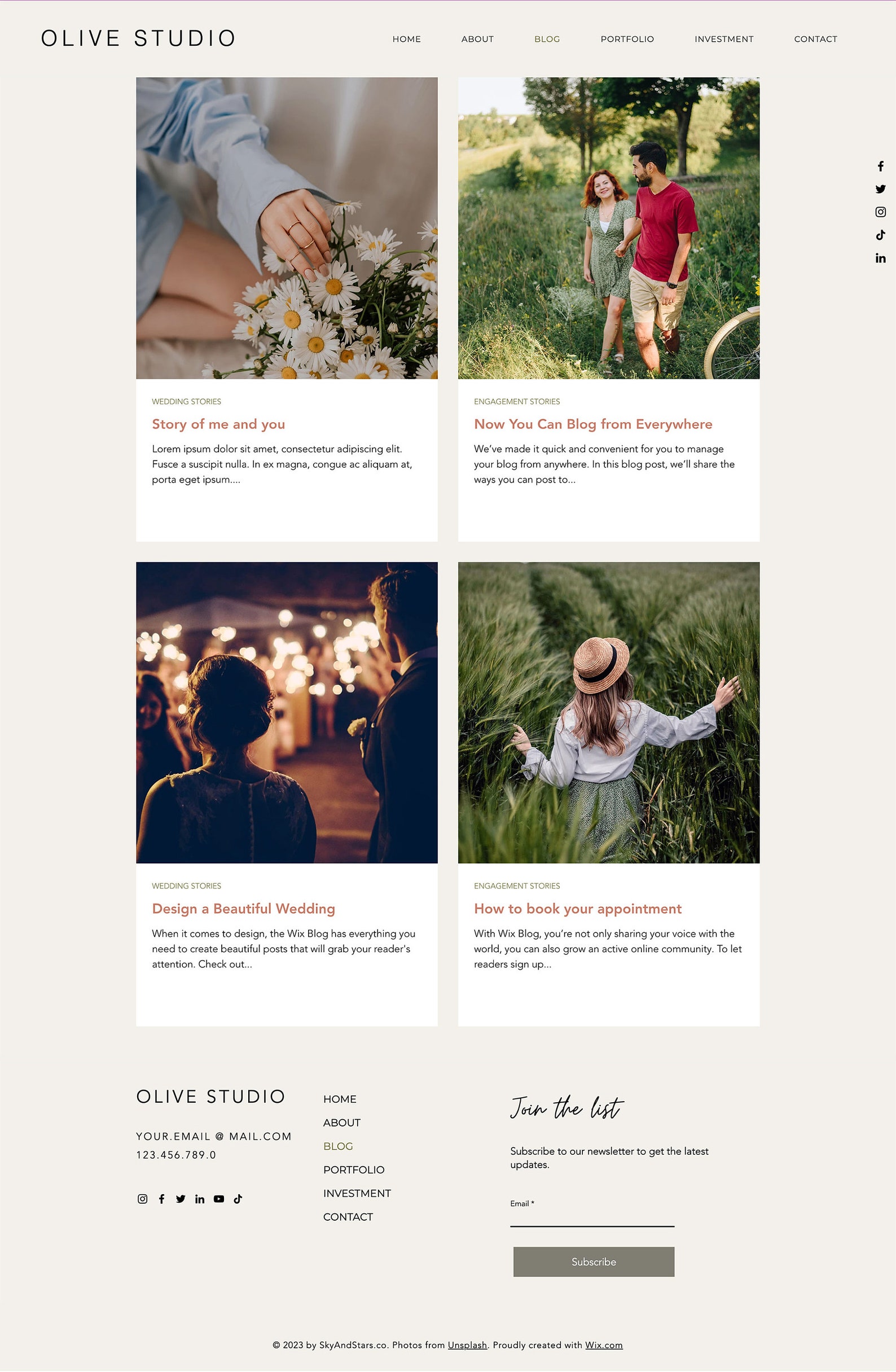 WIX Photography Website Template, WIX Olive Color Website Design, WIX ...