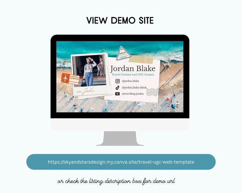 Travel UGC Portfolio Website Template | Canva Influencer Media Kit ...