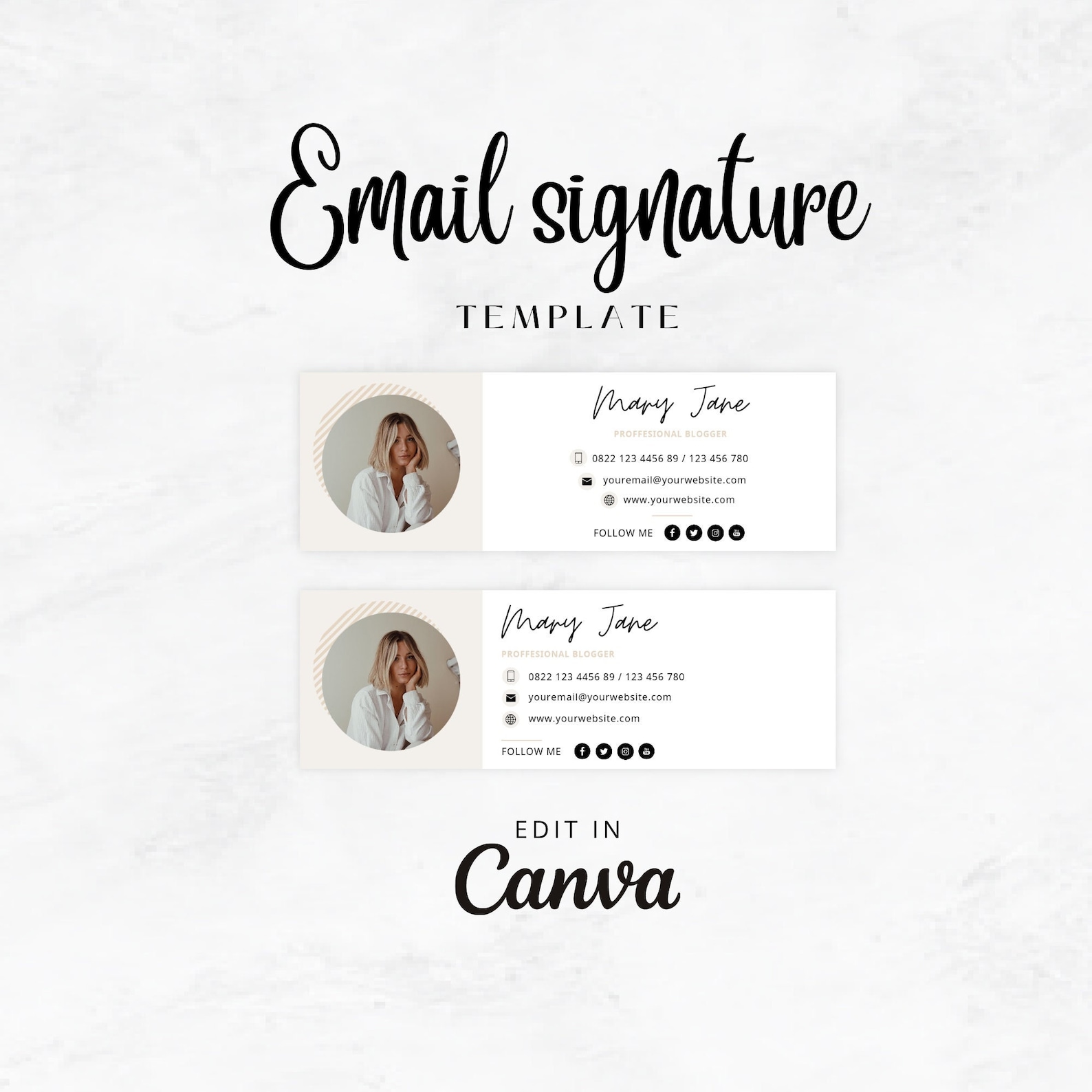 Email Signature Template Photographer Marketing Tool Realtor - Etsy