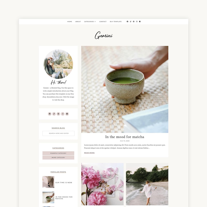 Blogger Template - Etsy