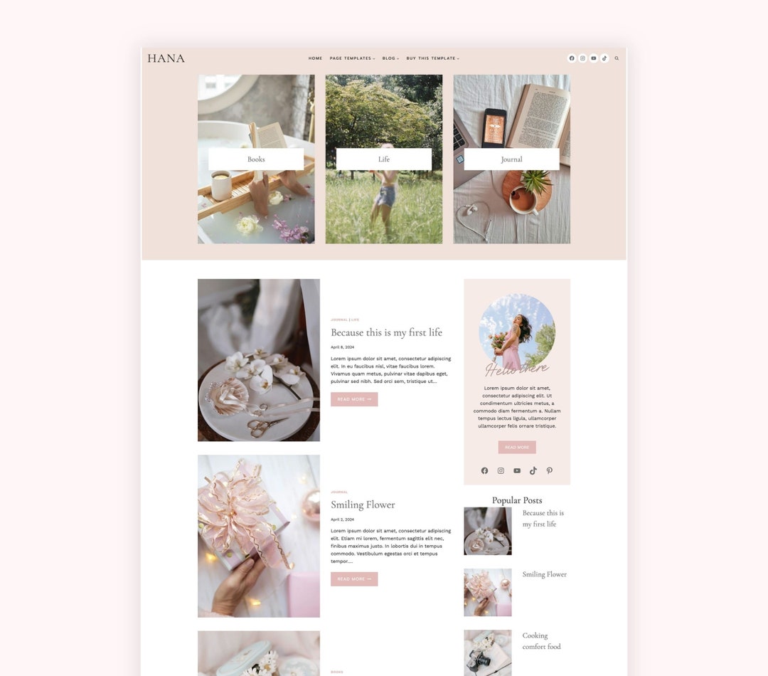 Feminine Pink Wordpress Theme Kadence Child Theme for Bloggers Chic and ...