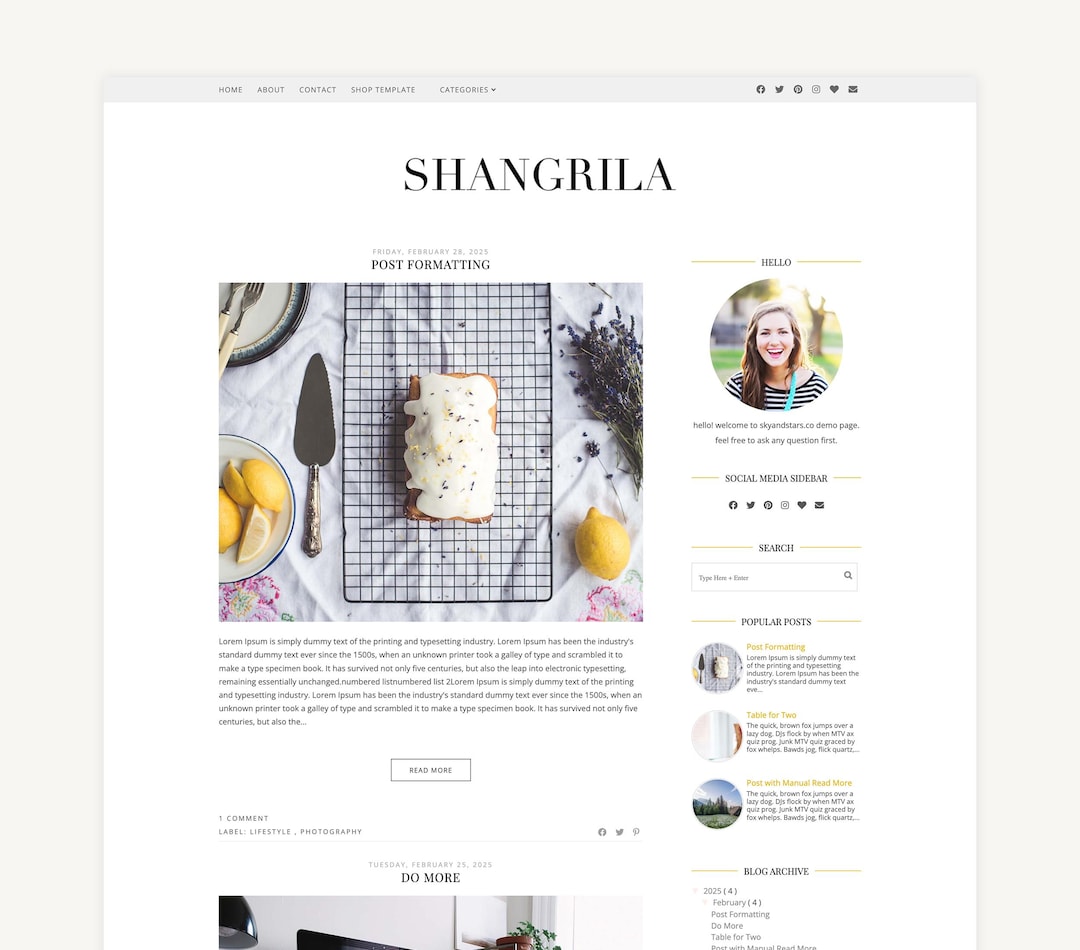 Minimalist Blogger Template | Black White Grey Blogspot Theme | Modern ...