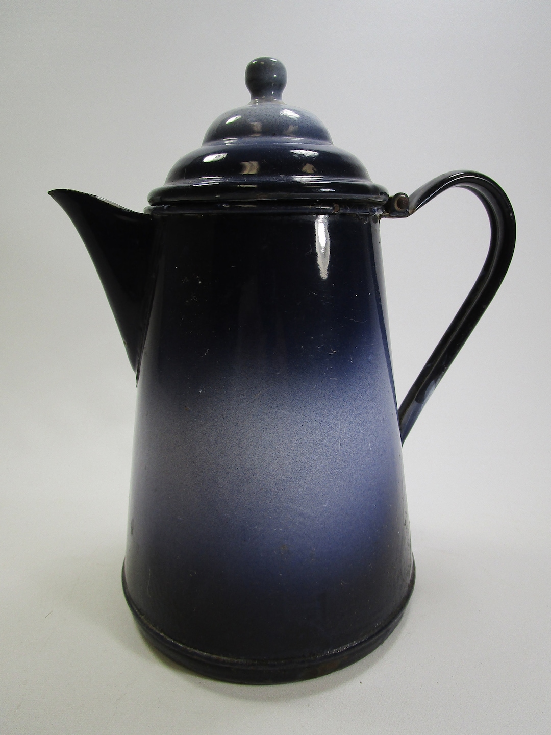 Vintage Blue and White Enamel Coffee Pot - Etsy