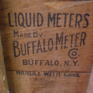 Vintage Buffalo Meter Company Wood Shipping Crate Box Steampunk New ...