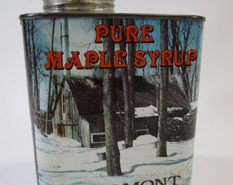 Vintage Vermont Maple Syrup 2 Quart Tin Can, Brisk Acre Farm Woodstock ...