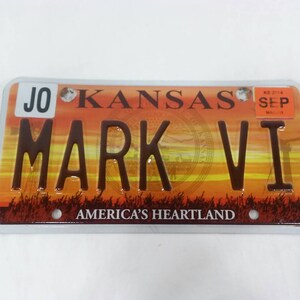 Mark 6 VI Kansas Vanity License Plate Personalized Car Tag Selmer ...