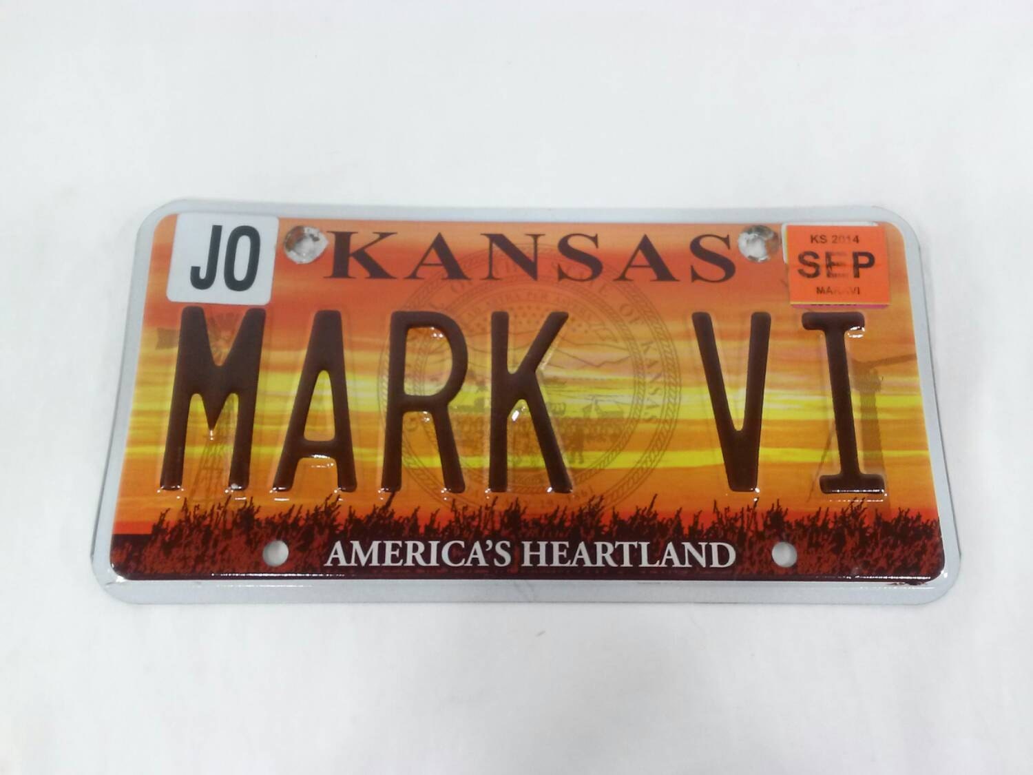 Mark 6 VI Kansas Vanity License Plate Personalized Car Tag Selmer ...