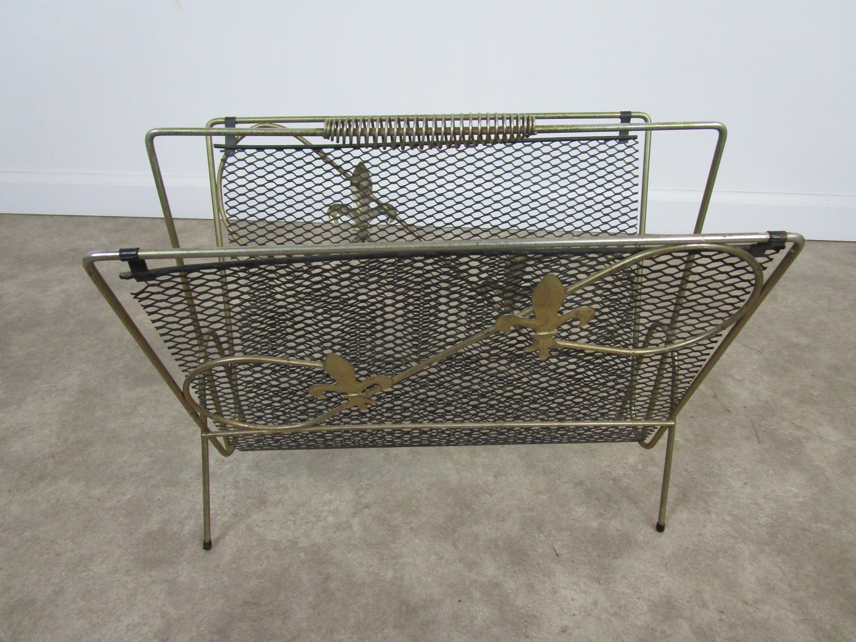 Mid Century Wire Magazine Rack | Etsy