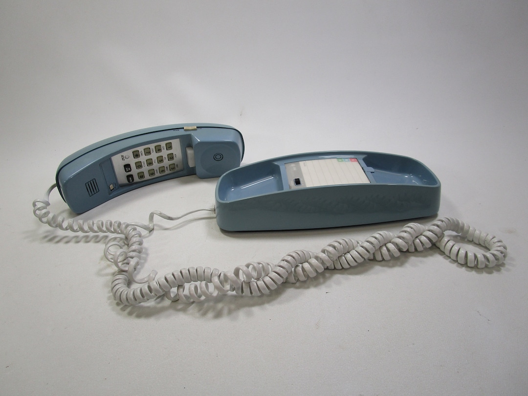 Vintage Baby Blue Push Button Telephone AT&T - Etsy