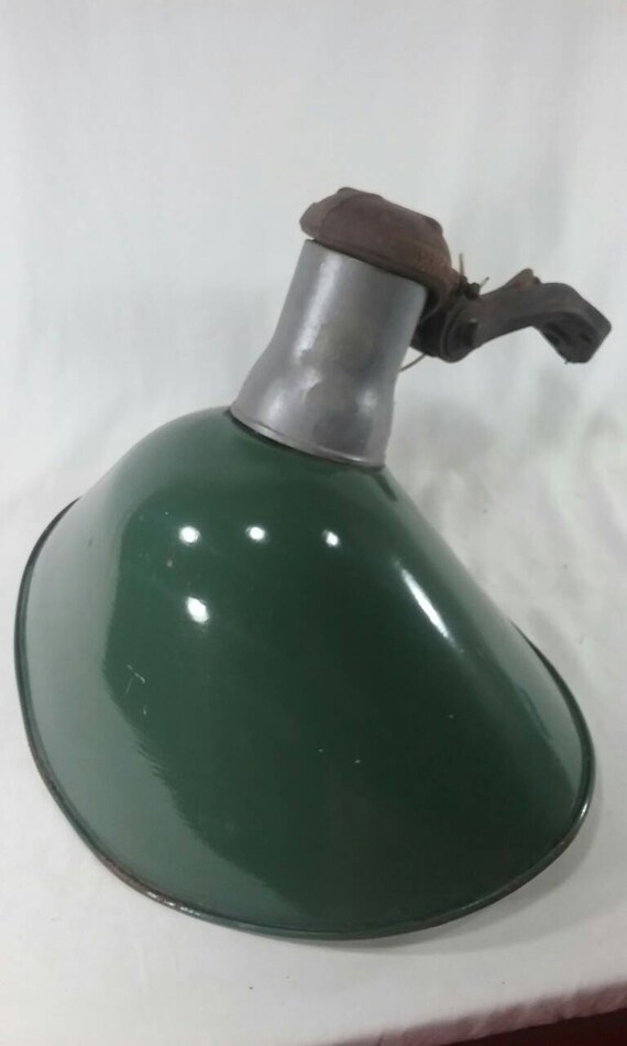 Huge Vintage green porcelain gas station pole spot light | Etsy