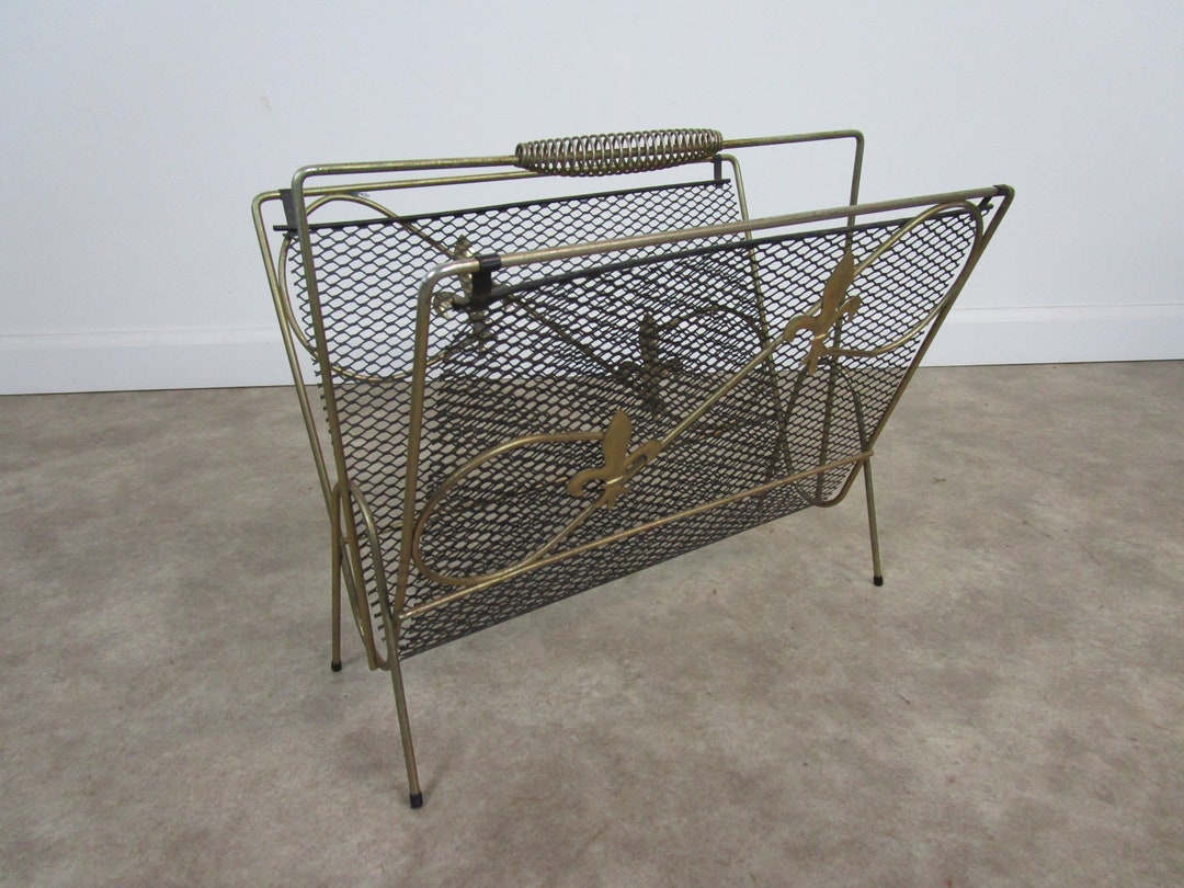 Mid Century Wire Magazine Rack - Etsy