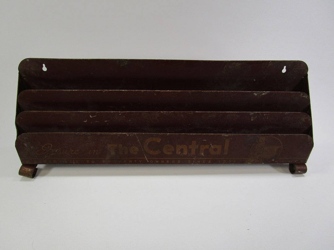 Vintage Metal or Wall Mount Desk Letter Holder Insurance Advertising - Etsy