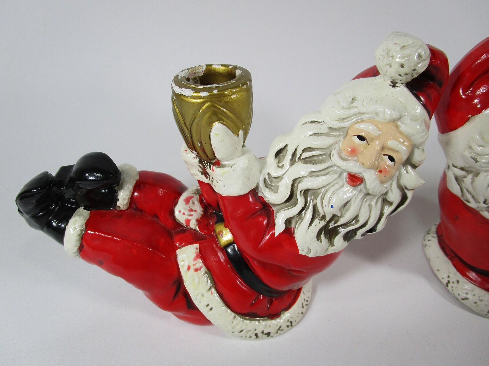 Vintage Pair of Sanat Claus Candle Stick Holders Japan - Etsy