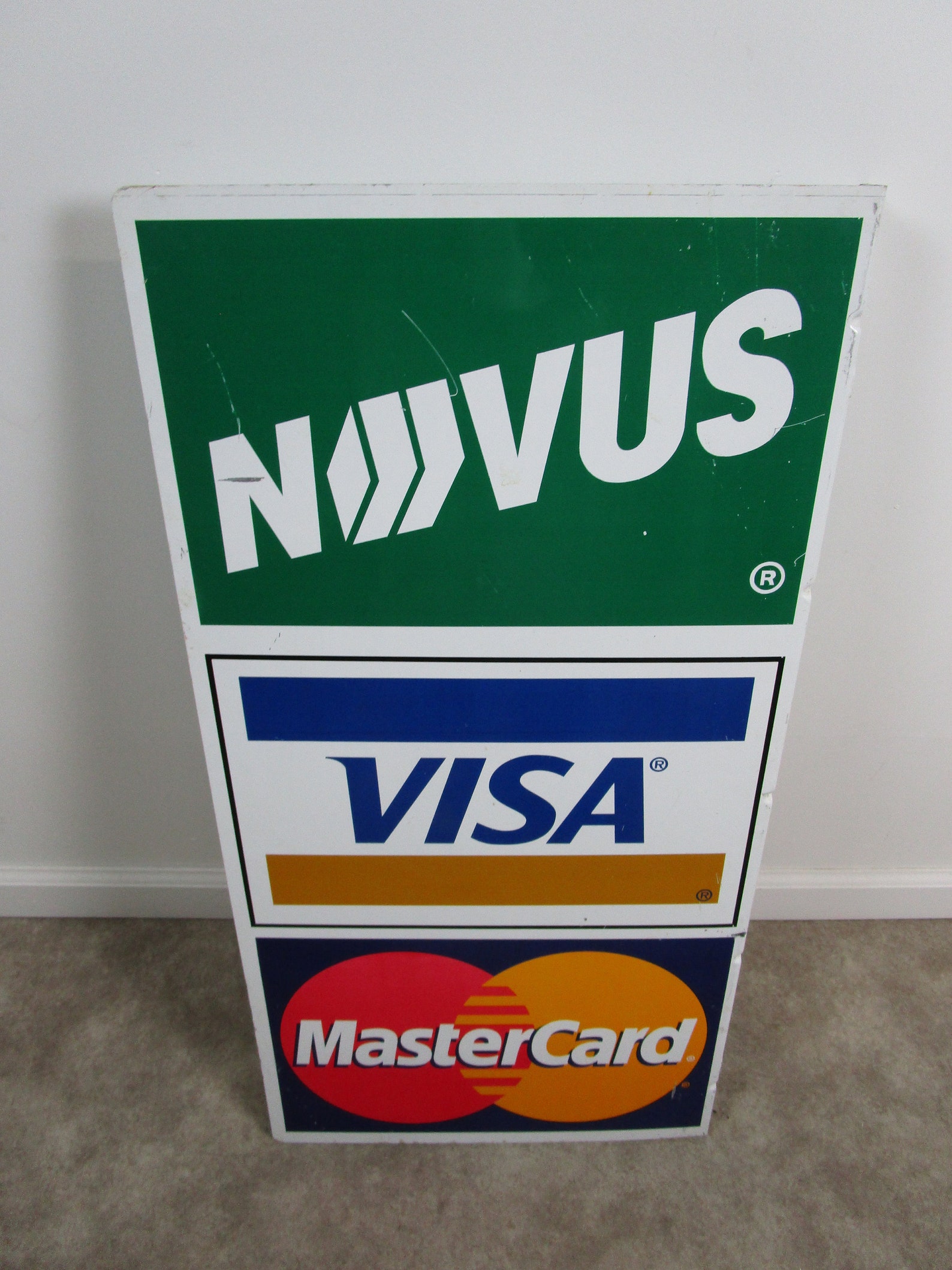 Vintage Flange Visa Mastercard Novus Credit Card Store Sign - Etsy