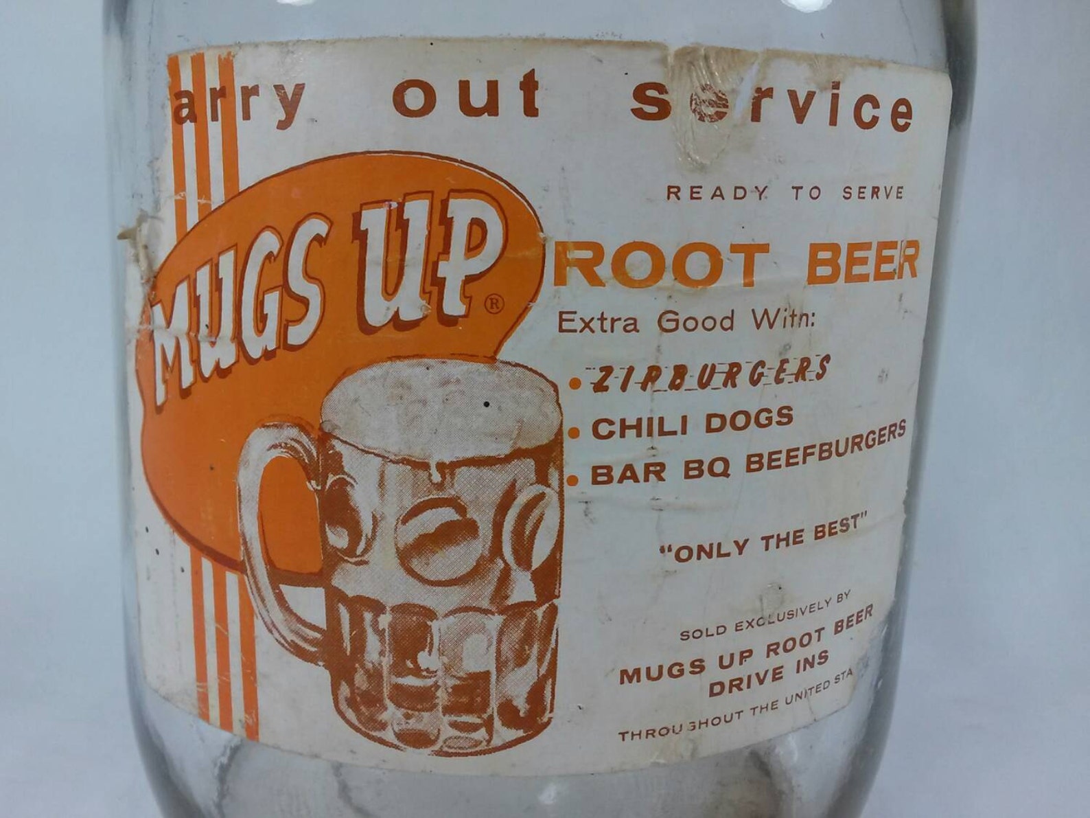 Mugs up Root Beer One Gallon Syrup Glass Bottle Drive in | Etsy