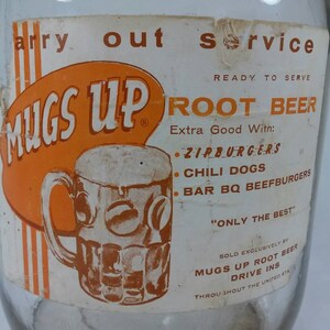 Mugs up Root Beer One Gallon Syrup Glass Bottle Drive in Restaurant - Etsy