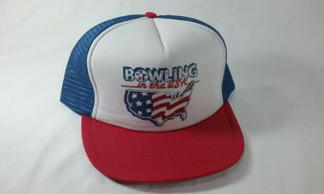 NOS Vintage Bowling in the USA Retro Truckers Snap Back Mesh Baseball ...