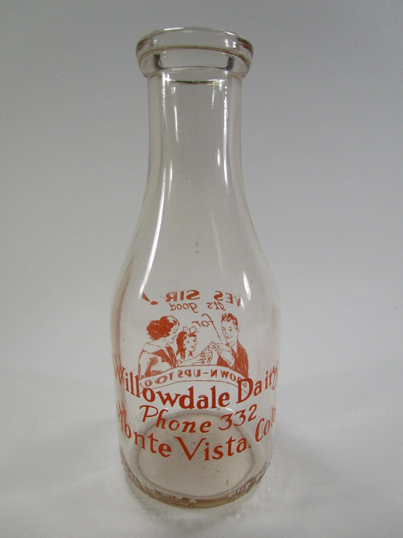 Vintage Willowdale Dairy Monte Vista Colorado Milk Bottle | Etsy