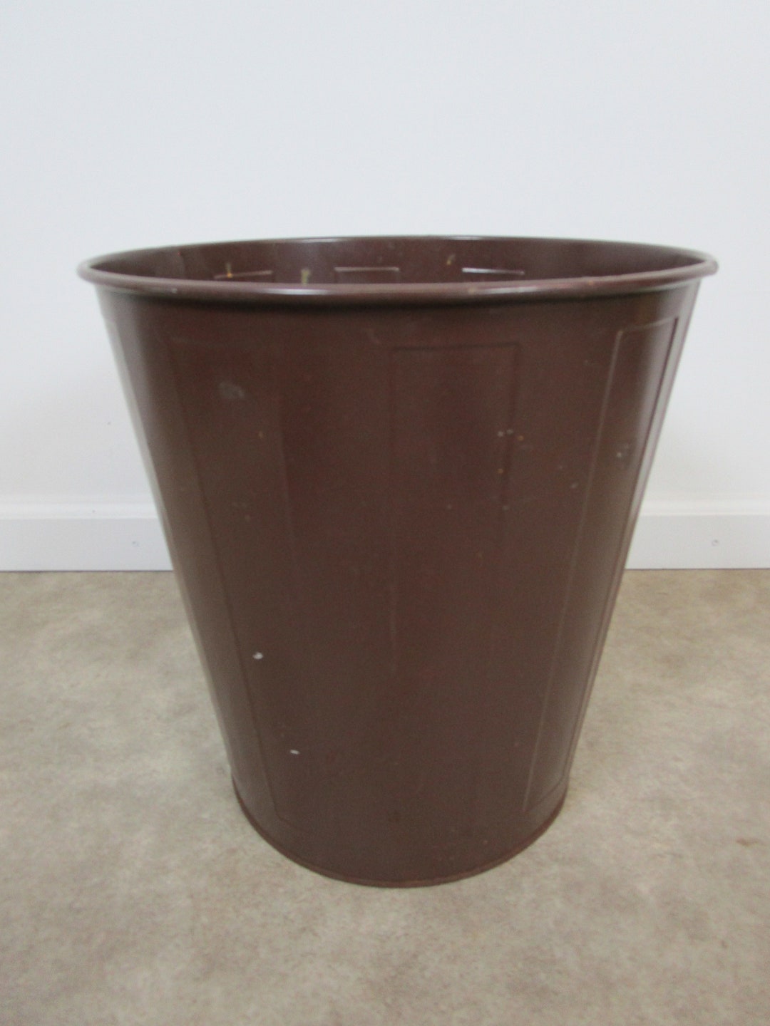 Vintage Metal Trash Can - Etsy