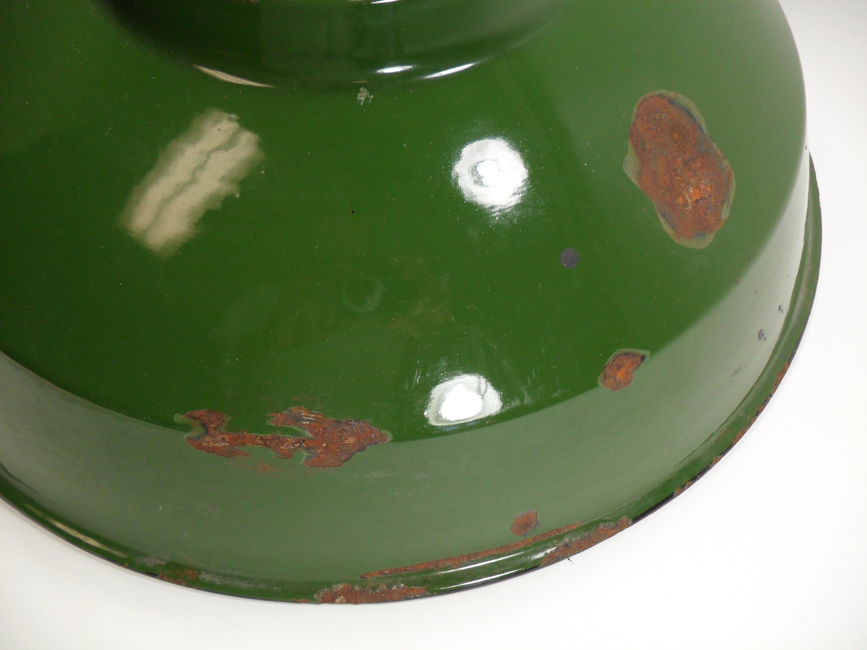 Green Porcelain Gas Service Station Light Shade Fixture Explosion Proof ...