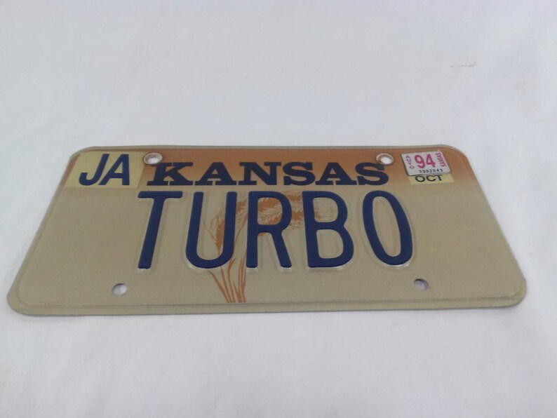 Vintage Kansas Turbo Vanity License Plate Wheat Personalized Car Tag - Etsy