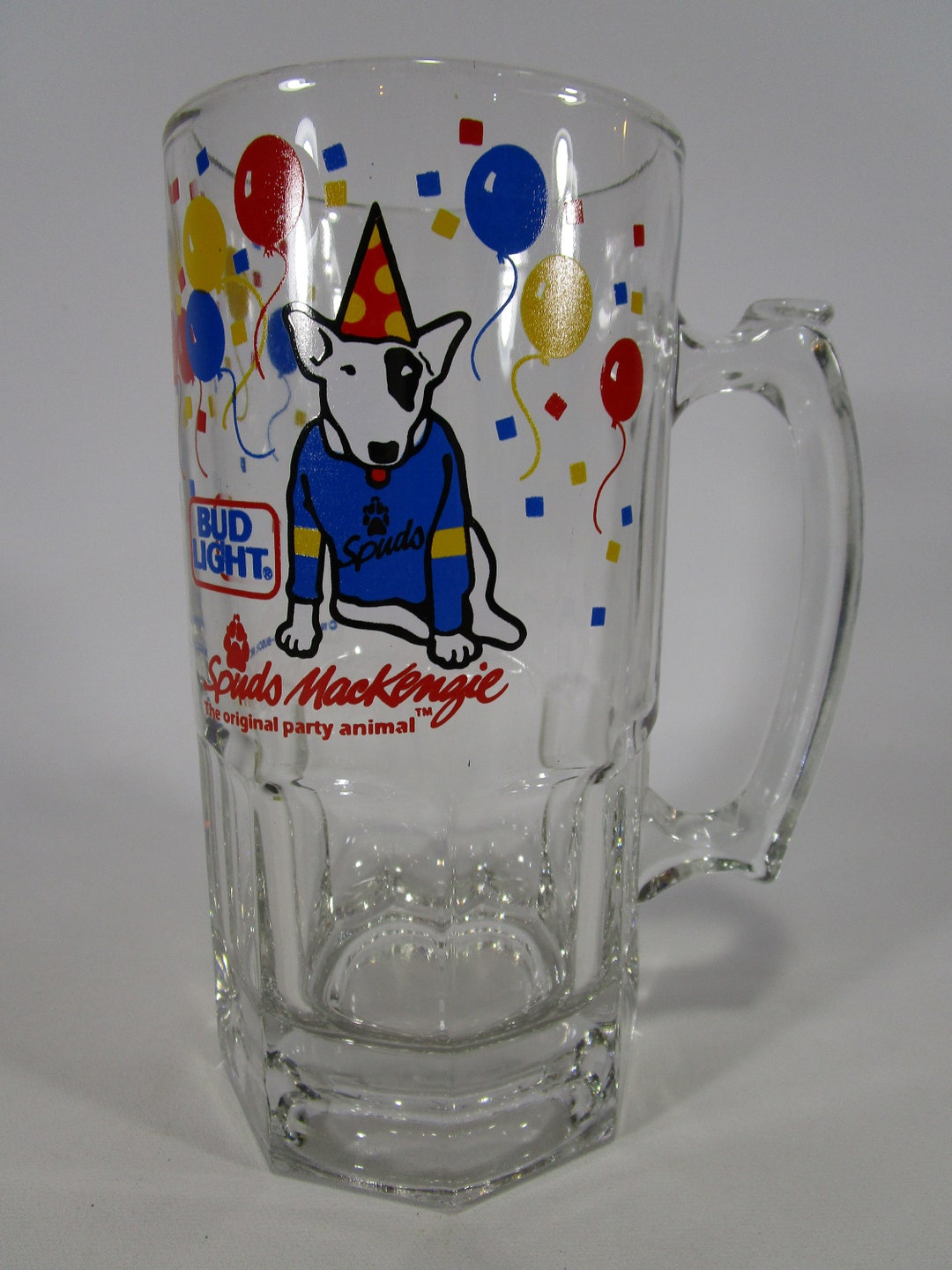 Large Vintage Glass Spud Mackenzie Beer Mug 8" - Etsy