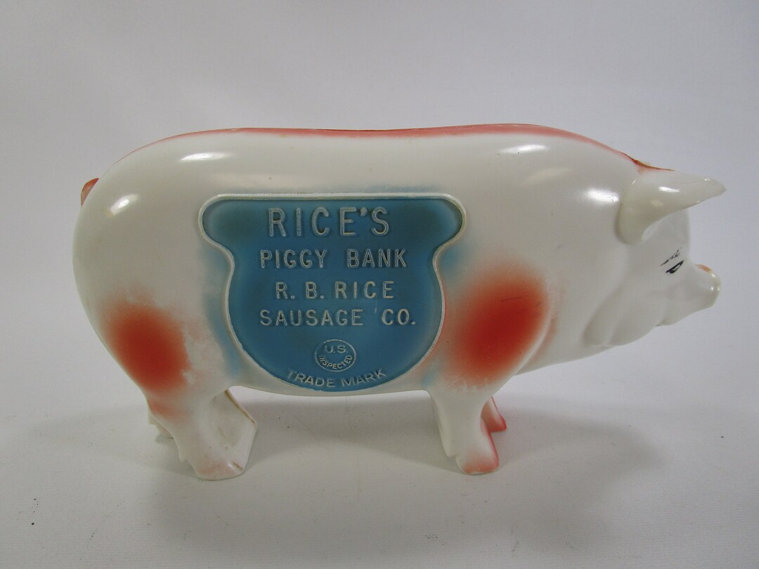 Vintage RB Rice Sausage Co Piggy Bank Le Summit MO - Etsy