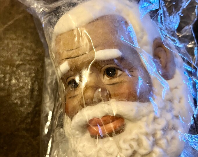 Rare Vintage 1993 Mangelsen's Porcelain Black Santa Doll Head and Hands ...