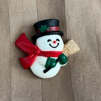 Vintage Hallmark Christmas Pin Snowman Frosty Ice Skating Brooch - Etsy