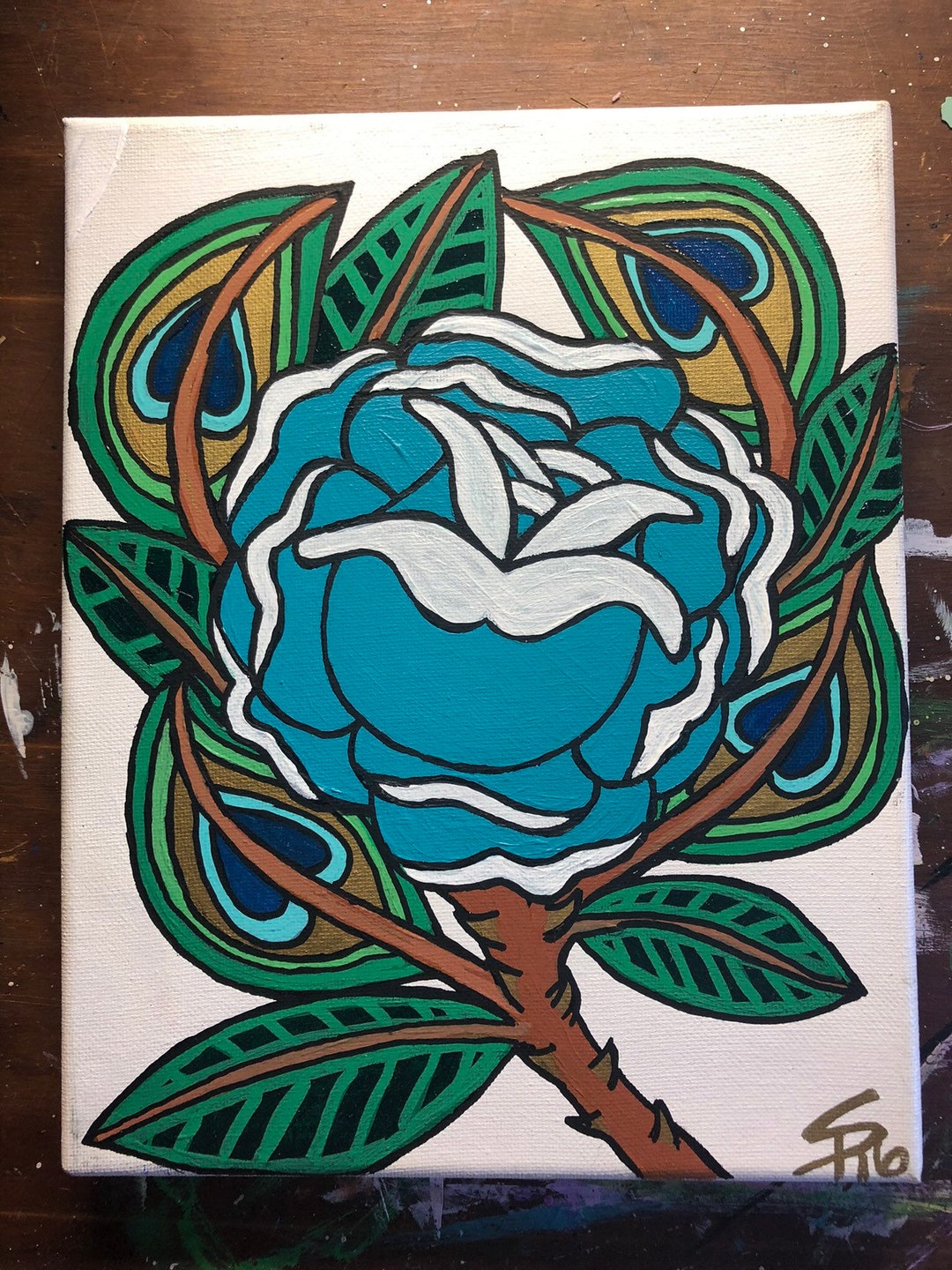 Peacock Feather Rose - Etsy