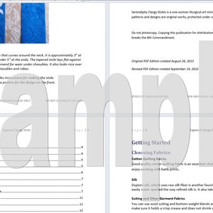 PDF Download--printable Tapered Clergy Stole Pattern and Instructions ...