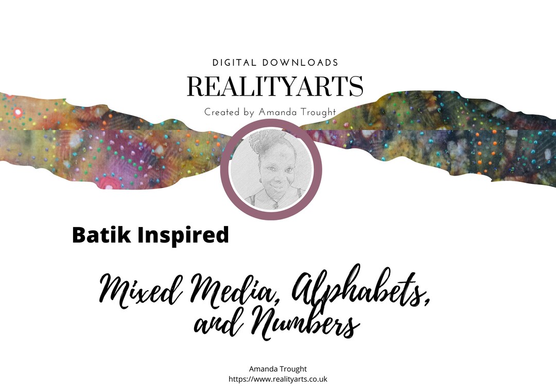 Batik Inspired Alphabet & Number Set: Mixed Media (digital Download) - Etsy