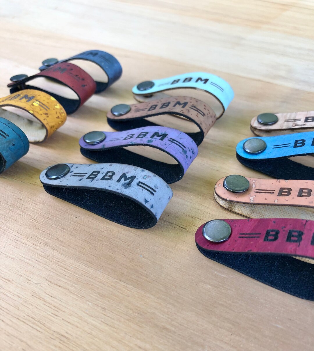 Skinny Fold Over Labels for Knit Items With Rivets / Cork Leather ...