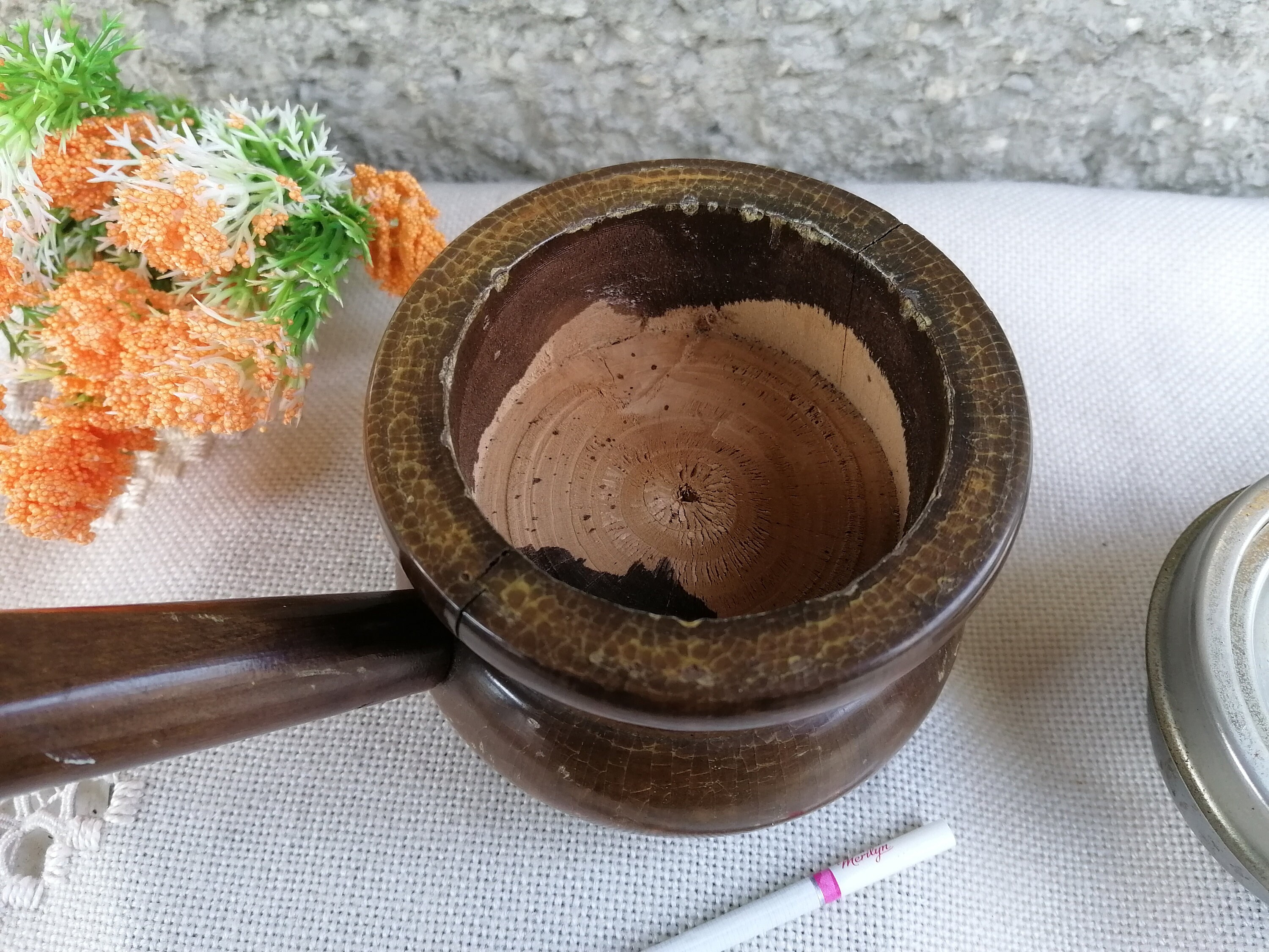 Vintage Wooden Handled Ashtray Primitive Ashtray Big | Etsy