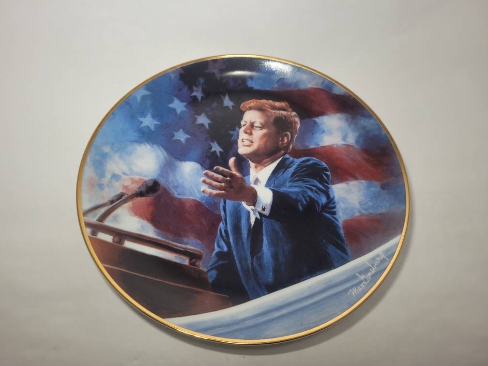A Tribute to John F. Kennedy Plate - Franklin Mint Heirloom ...