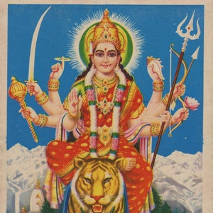 Buy Amba Matha ... Vintage Indian Hindu Devotional Poster Print Online ...