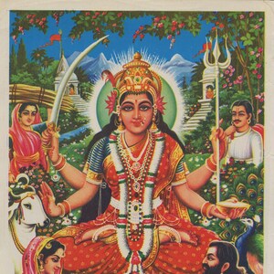 Santoshi Ma ... Vintage Indian Hindu Devotional Poster Print - Etsy