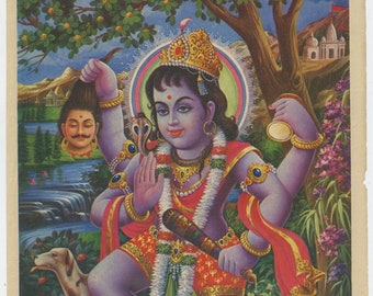 Sadhi Mata ... Vintage Indian Hindu Devotional Poster Print | Etsy